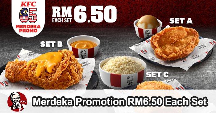 KFC Merdeka Promotion RM6.50 Each Set
