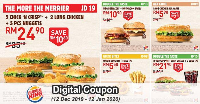 Burger King Digital Coupon (12 Dec 2019 - 12 Jan 2020)